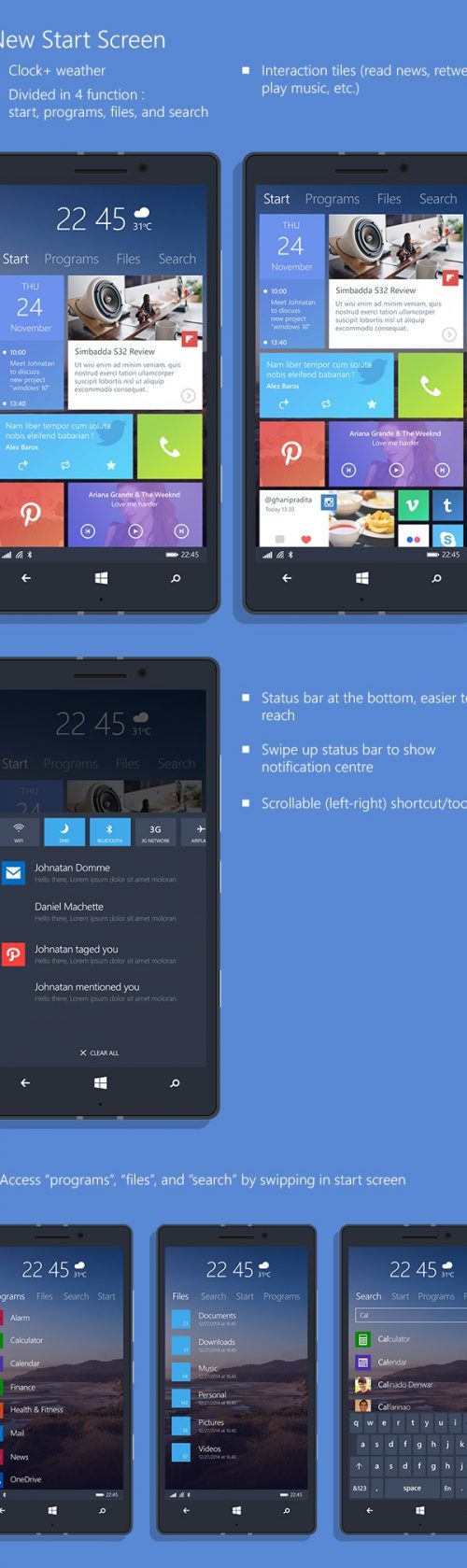 Windows Phone 10 Concept Designs - Super Dev Resources