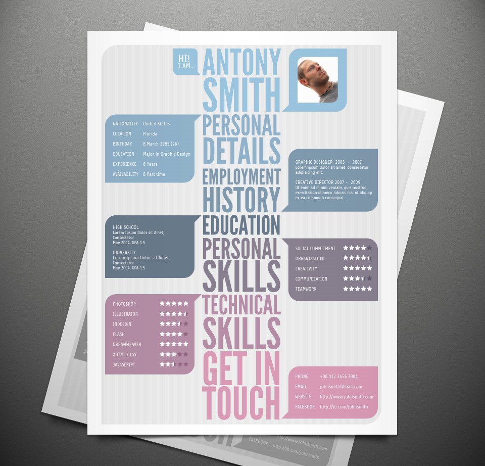 22+ Minimal & Creative Resume Templates - PSD, Word & AI (Free Download ...
