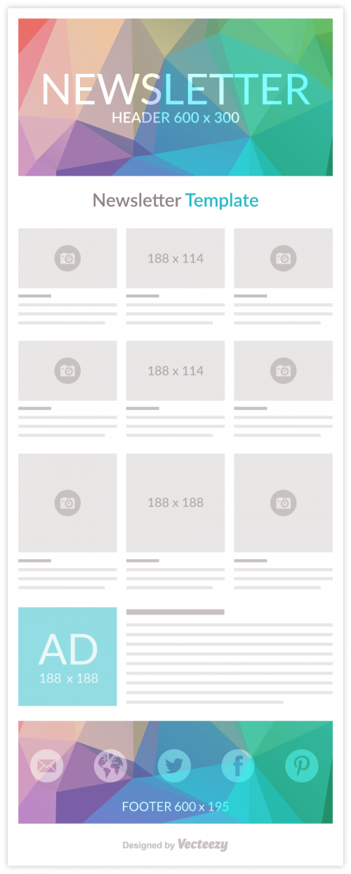 Freebie: Newsletter Template with beautiful Geometric Design - AI, EPS ...