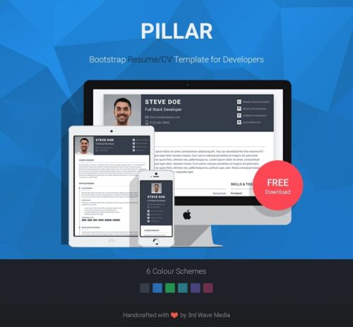30+ Professional HTML & CSS Resume Templates for Free Download (and ...
