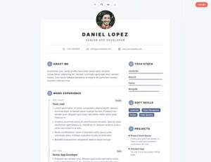 30+ Professional HTML & CSS Resume Templates for Free Download (and ...