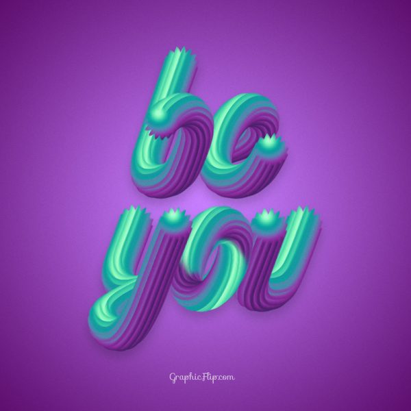 'Be You' Quote Poster with Colorful 3D Typography Effect - Super Dev ...