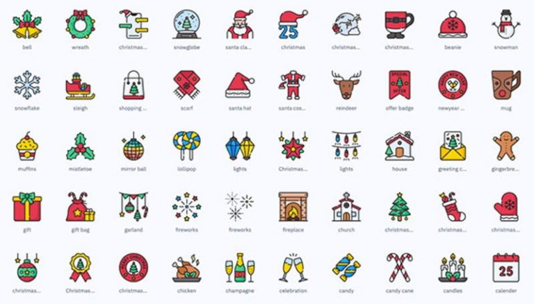 22 Free Christmas Icon Sets - AI, SVG & Sketch - Super Dev Resources