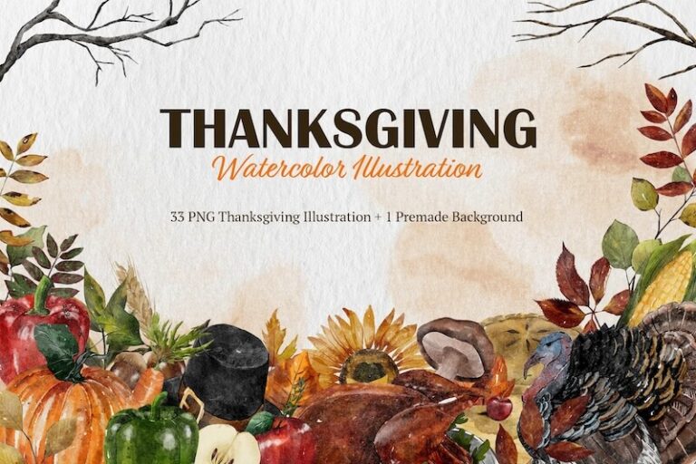 40+ Thanksgiving Vector Graphics & Greeting Templates: Free and Premium ...