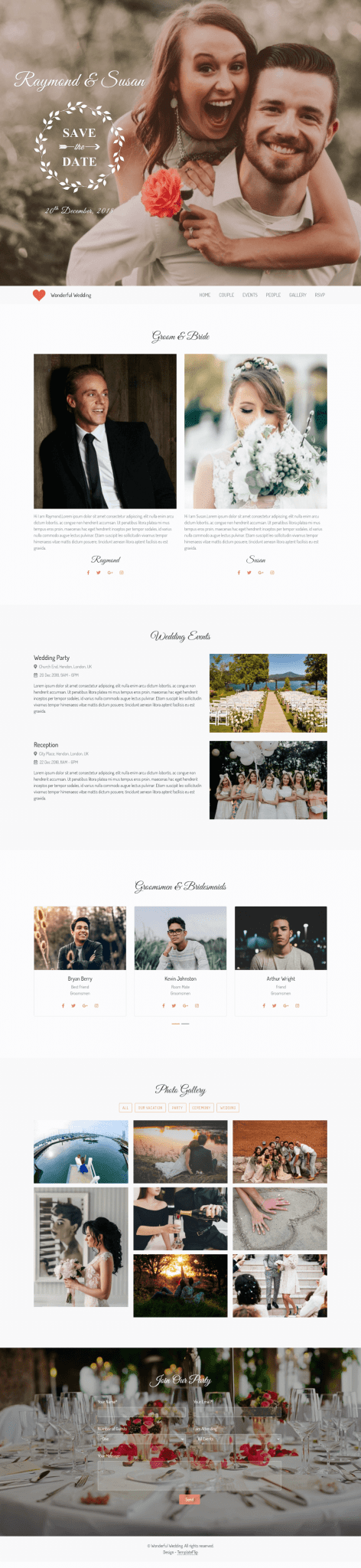 Beautiful Wedding Website HTML Template - Free Download - Super Dev ...