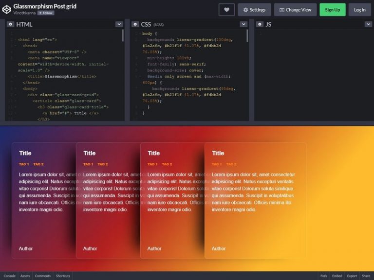 15 Glassmorphism Design Code Snippets and Working Examples - Super Dev ...