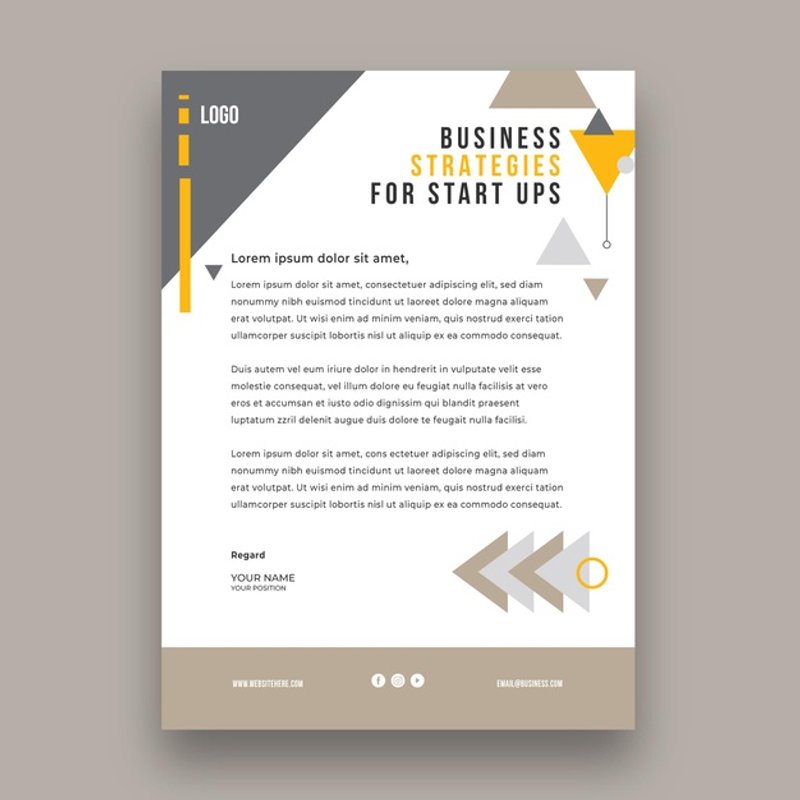 Templates Corporate Letterhead Editable Letterhead Design Printable AI 